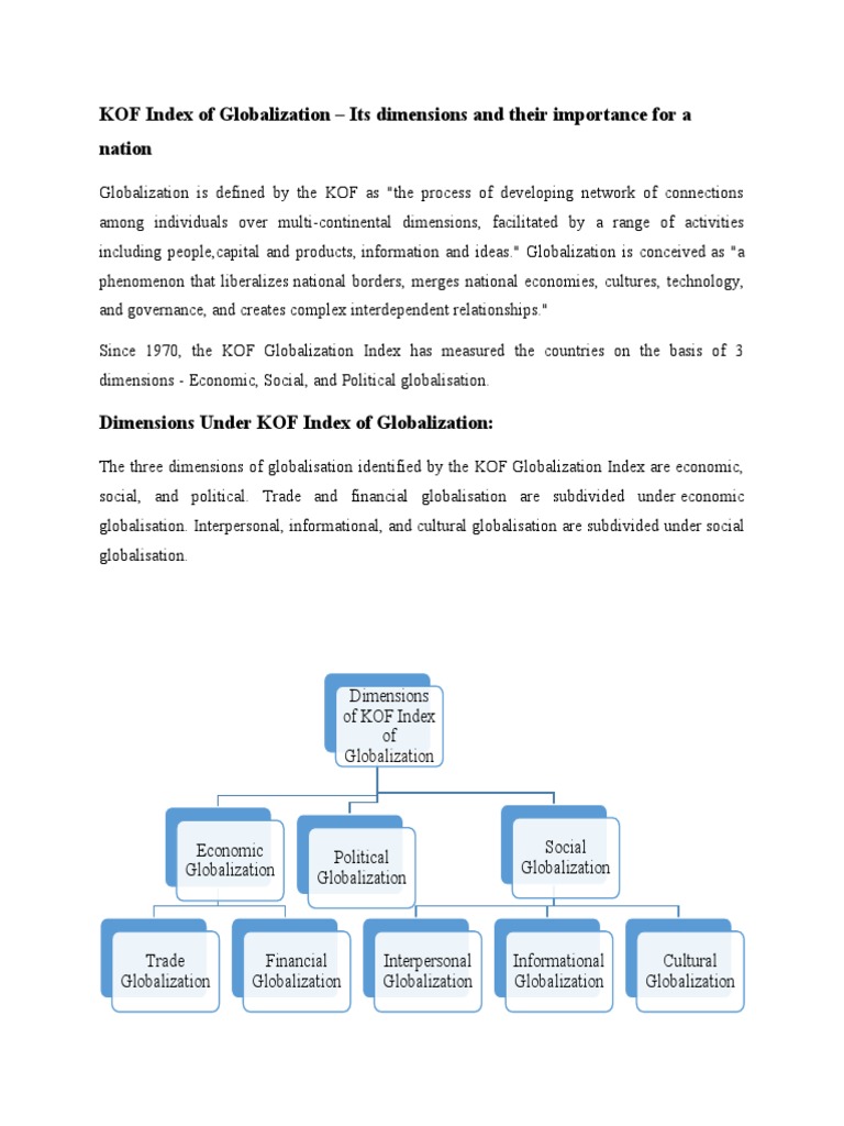 KOF Globalization Index: Dimensions Explained | PDF | Globalization ...