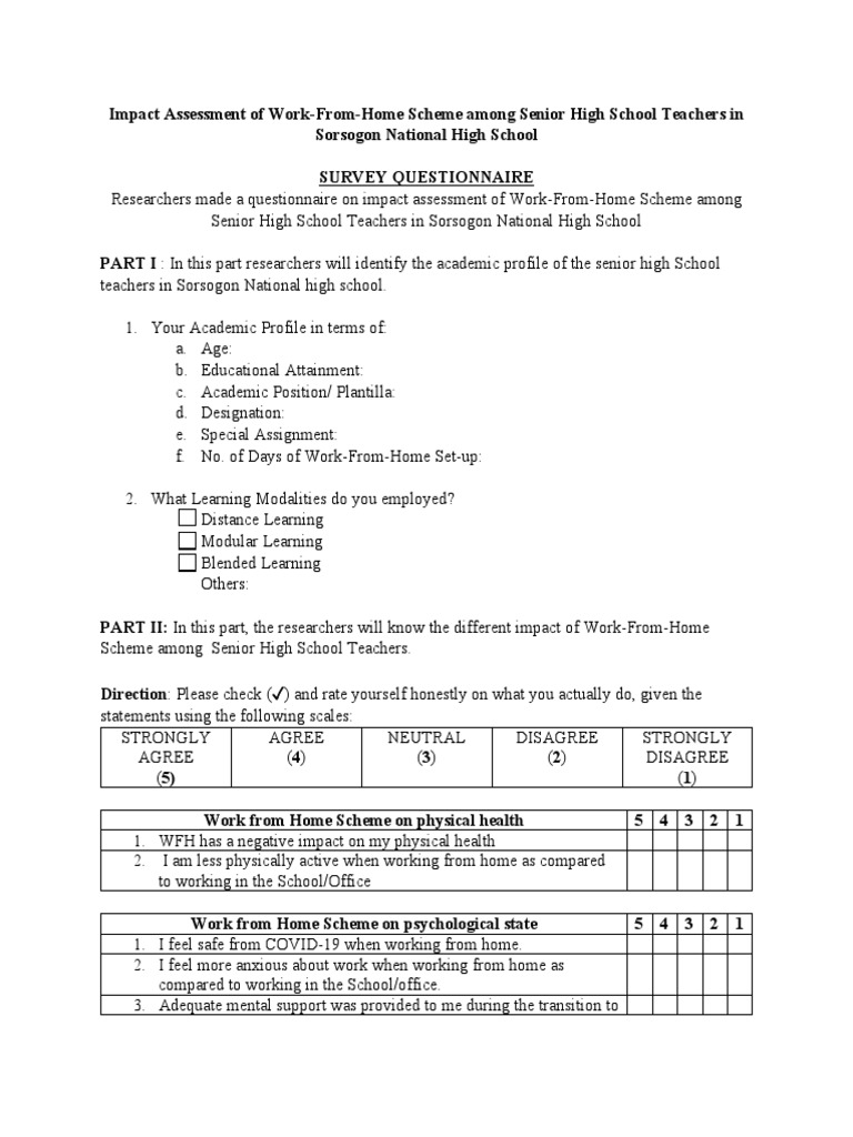Draft Survey Questionnaires | PDF | Job Satisfaction | Cognitive Science