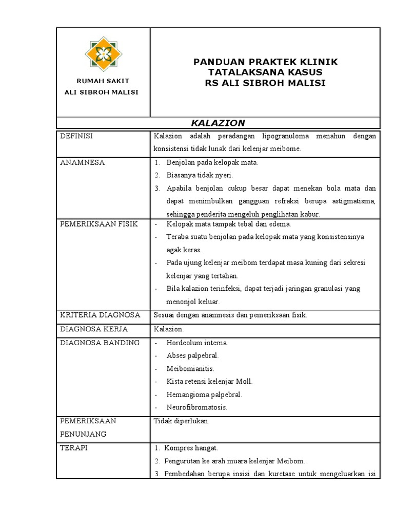 Tatalaksana Kalazion di Klinik | PDF