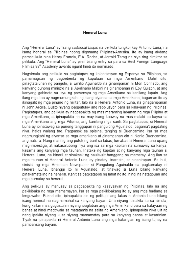 Heneral Luna Review | PDF