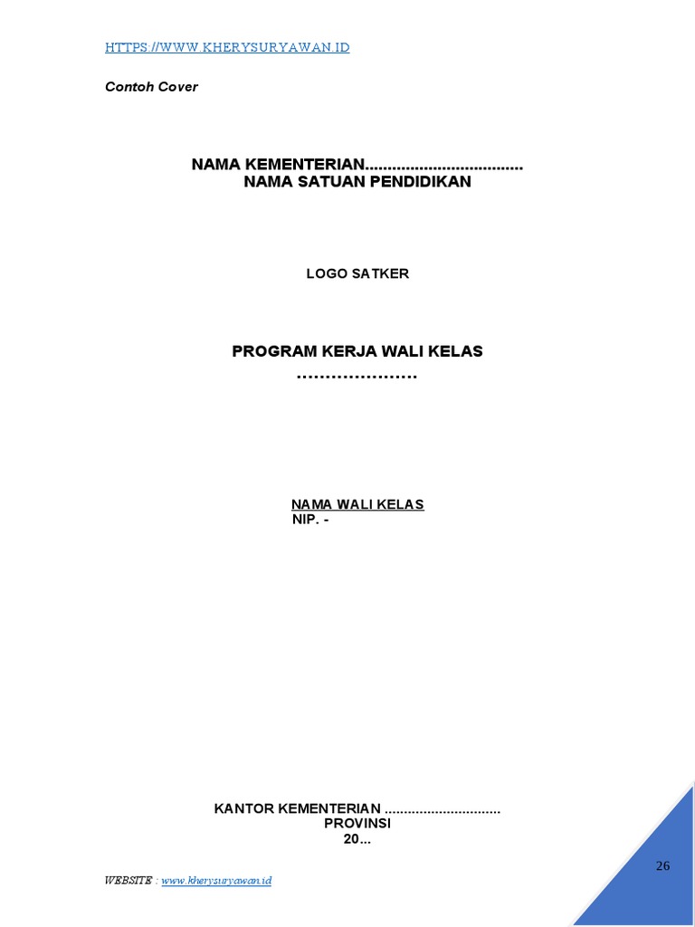 Contoh Program Kerja Wali Kelas | PDF