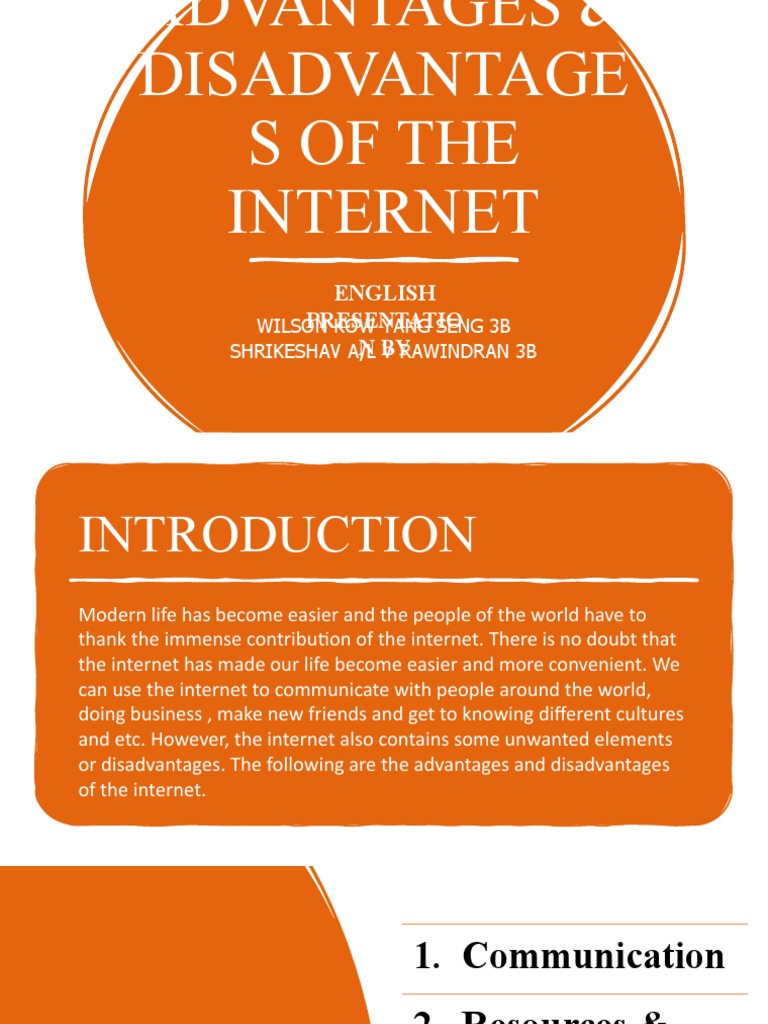 Advantages & Disadvantages of The Internet | PDF | Internet | Communication