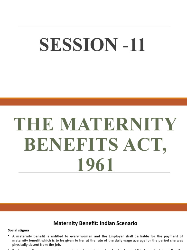 Maternity Benefits Act Overview 2023 | PDF | Employment | Parental Leave
