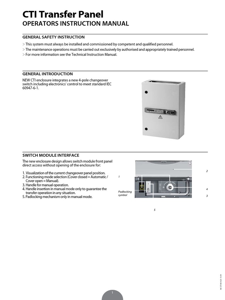 Operation Manual CTI English | PDF | Mains Electricity | Switch