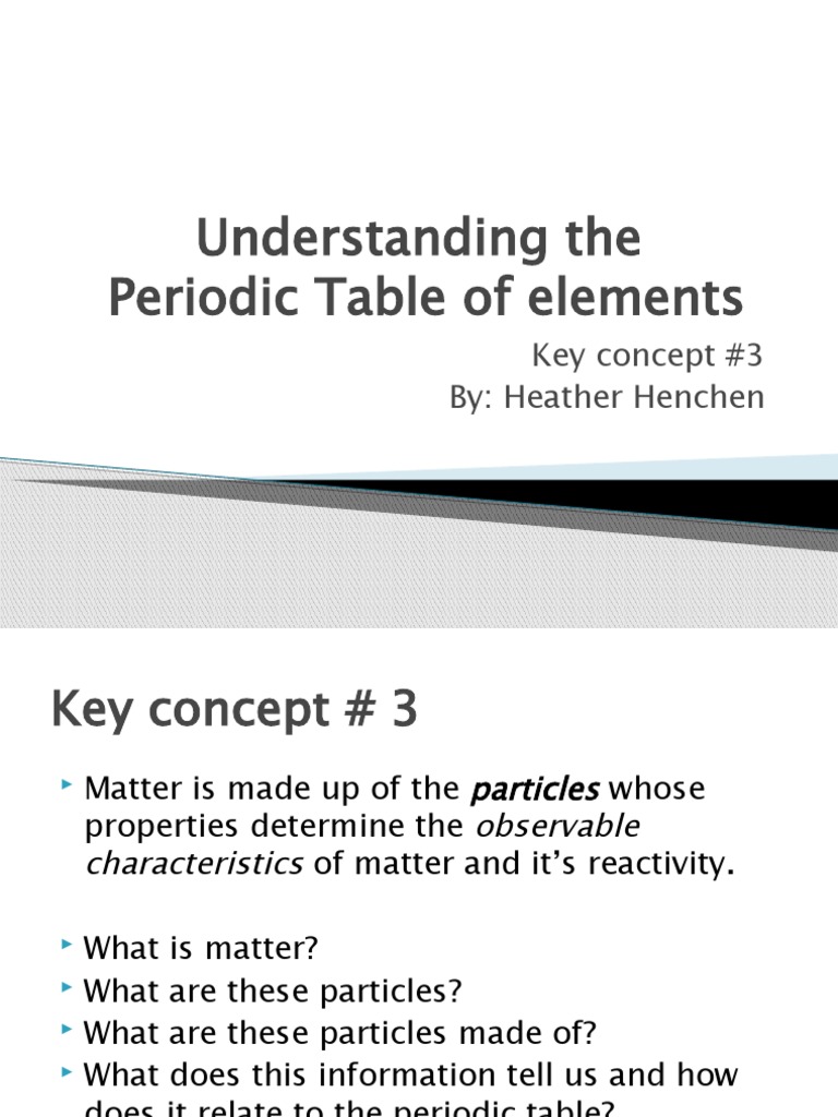 Understanding the Periodic Table Elements | PDF