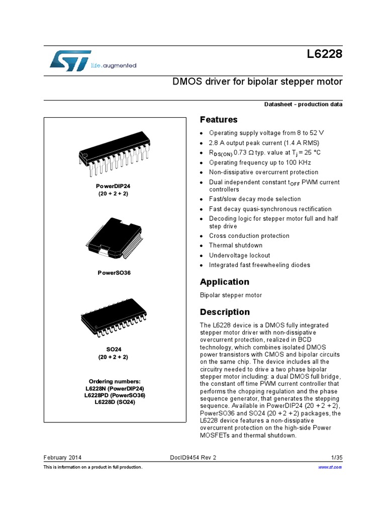 L6228PD Motor Driver | PDF | Mosfet | Logic Gate