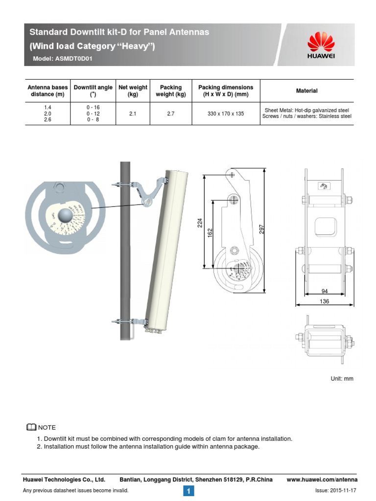 Downtilt kit-D-ASMDT0D01 Datasheet | PDF