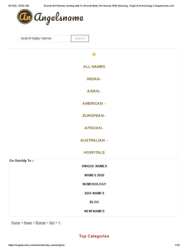 Emirati Girl Names Starting With A - Emirati Baby Girl Names With ...