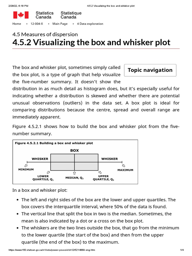 ARTICLE - 4.5.2 Visualizing The Box and Whisker Plot | PDF | Quartile | Descriptive Statistics