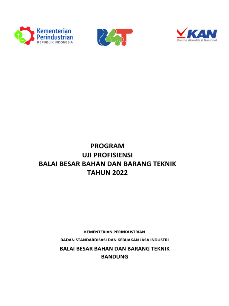 Proposal Program Uji Profisiensi B4T 2022 | PDF