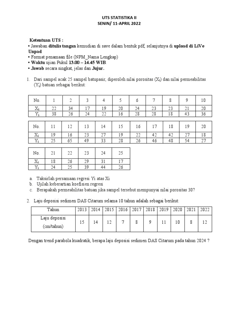 UTS Statistika II Unpad | PDF | Metode & Bahan Ajar