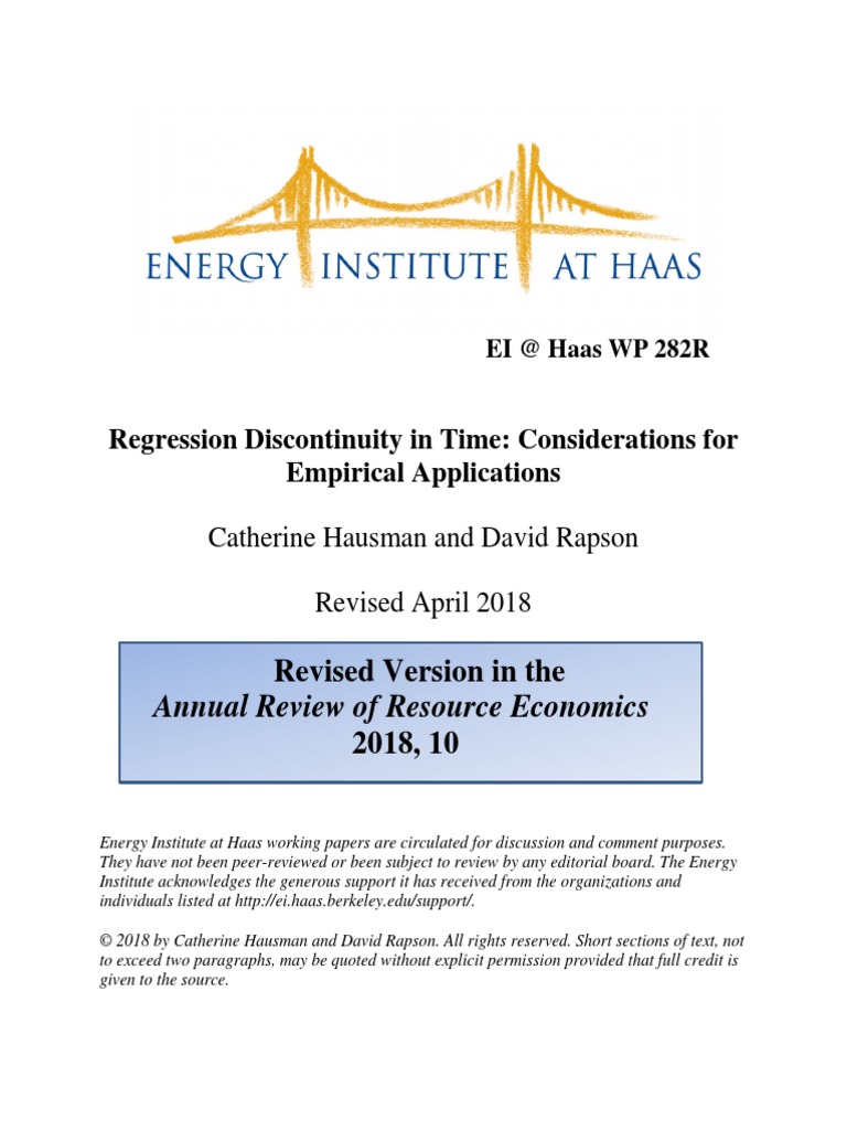 Regression Discontinuity in Time Considerations For Empirical Applications | PDF | Errors And ...