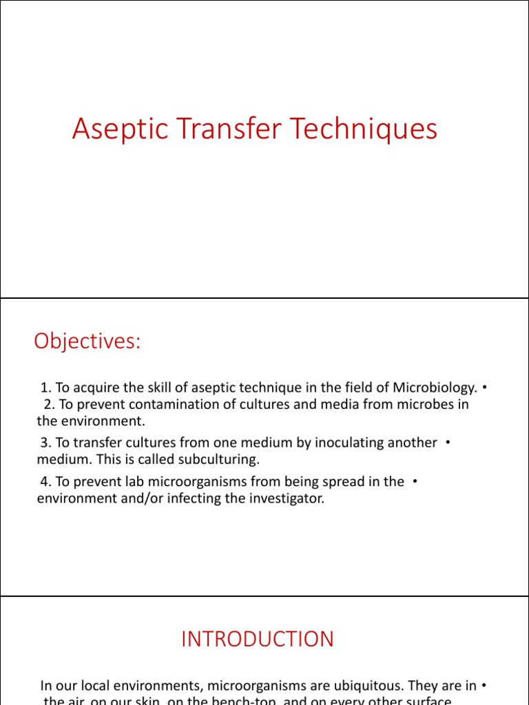 aSEPTIC TRANSFER | PDF | Growth Medium | Microorganism