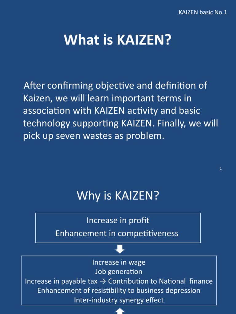 Kaizen Basic No.1 (What Is KAIZEN) | PDF | Business Process | Economies