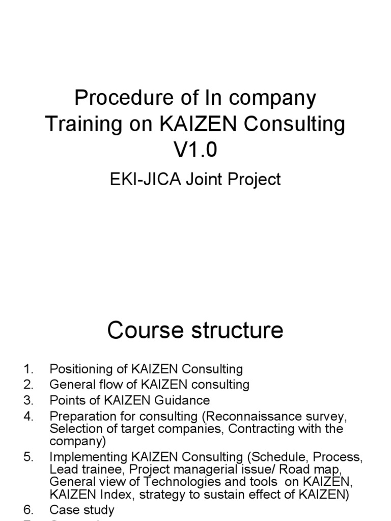 Procedure of KAIZEN Consulting V1.0 | PDF | Lean Manufacturing | Business