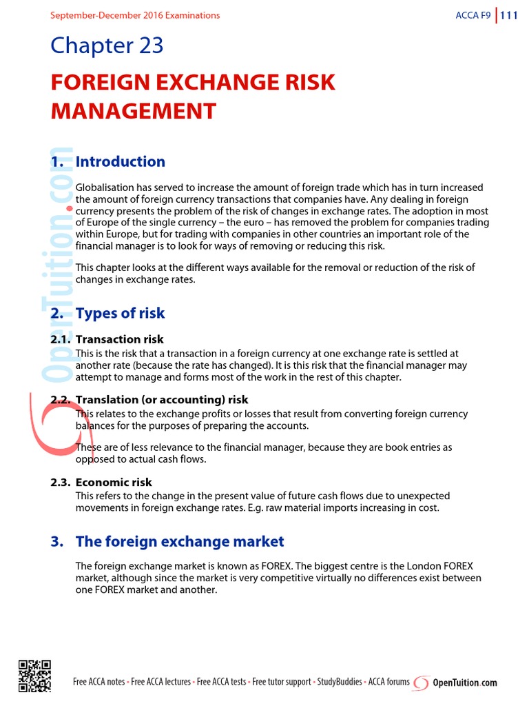 Foreign Exchange Risk Management | PDF | Futures Contract | Option ...