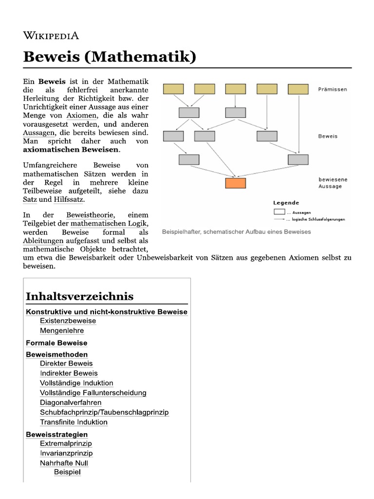 Beweis (Mathematik) - Wikipedia | PDF