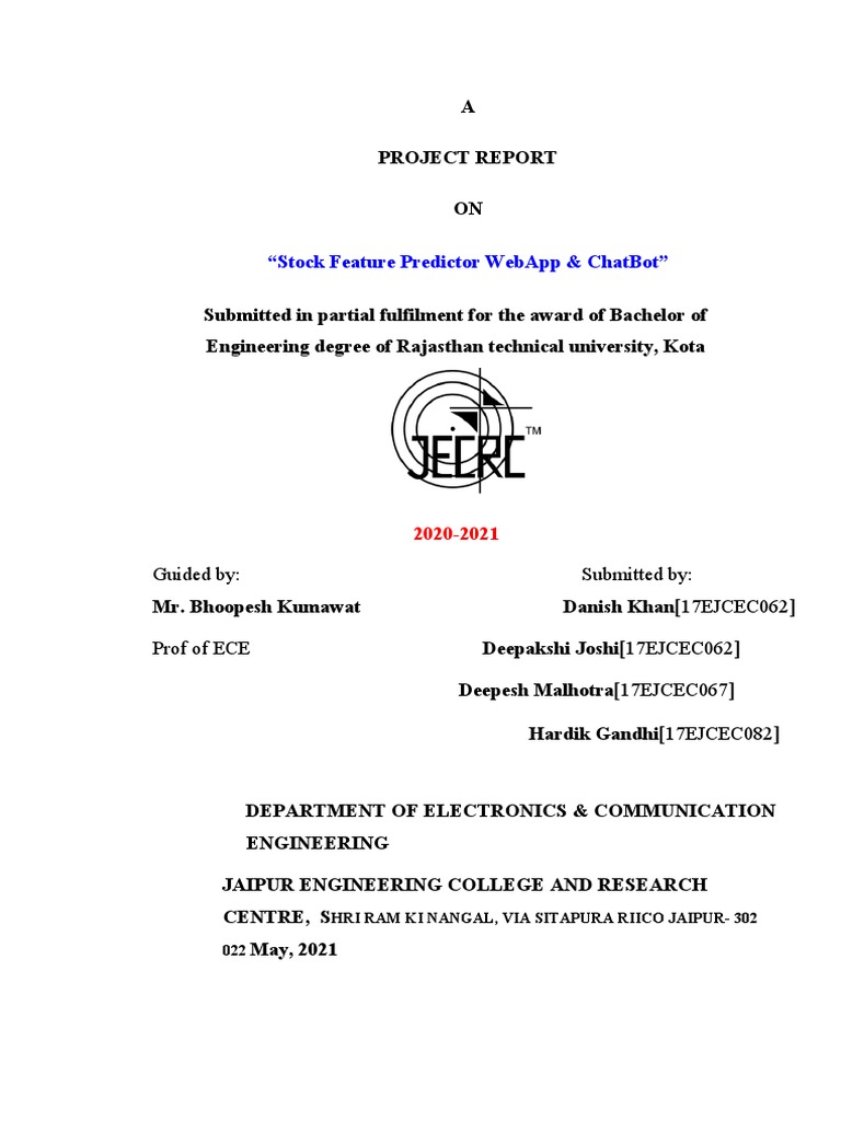 New Project Report | PDF | Html | Ajax (Programming)