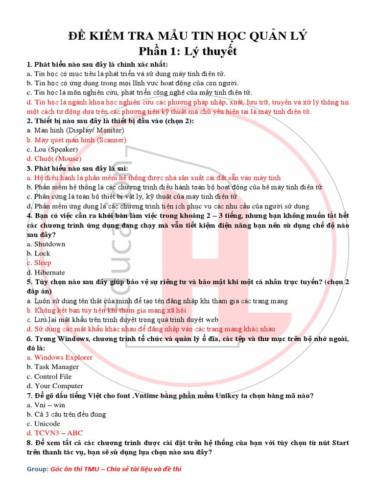 Đề Thi Chuẩn Đầu Ra Cntt 1 | PDF