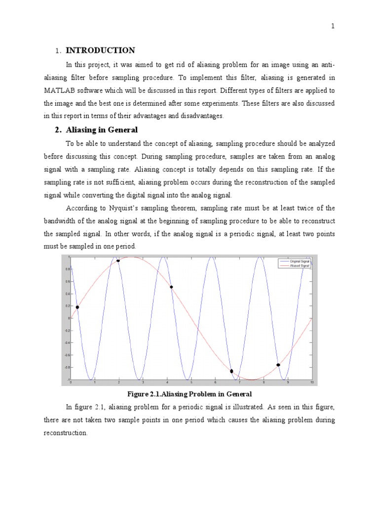 Anti Aliasing Filter Design Using Matlab An Image Processing Project