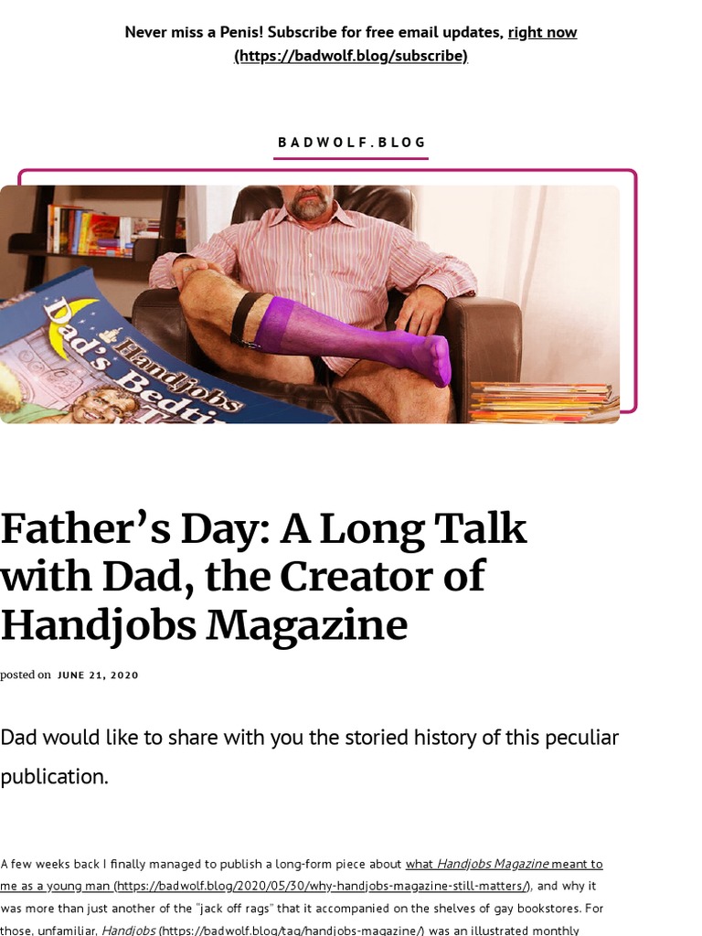 An Interview With The Creator of Handjobs Magazine - Badwolf - Blog | PDF