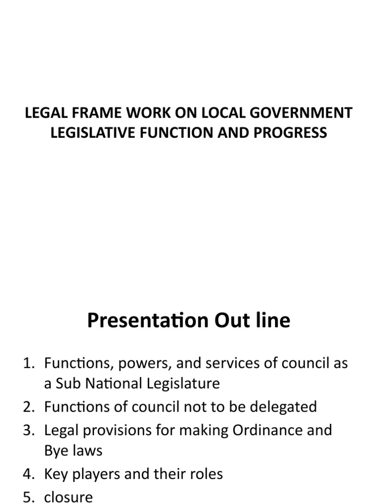 Local Government Legislative Framework Guide | PDF | Act Of Parliament ...