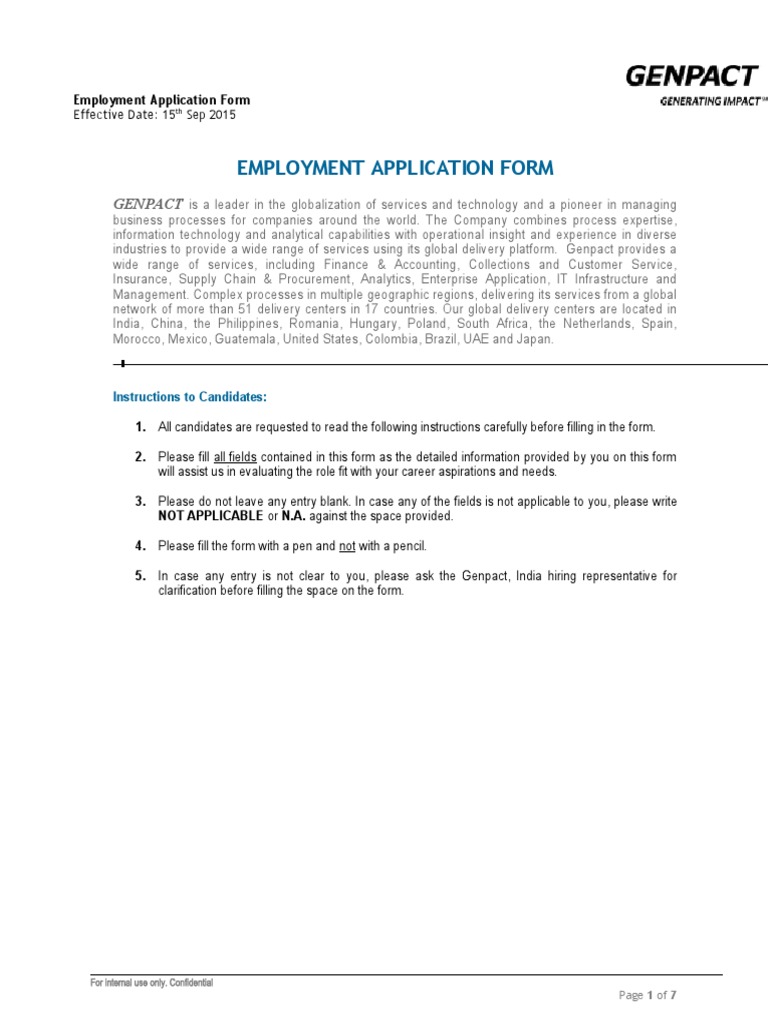 Employment Application Form (EAF) 2015 - Updated | PDF
