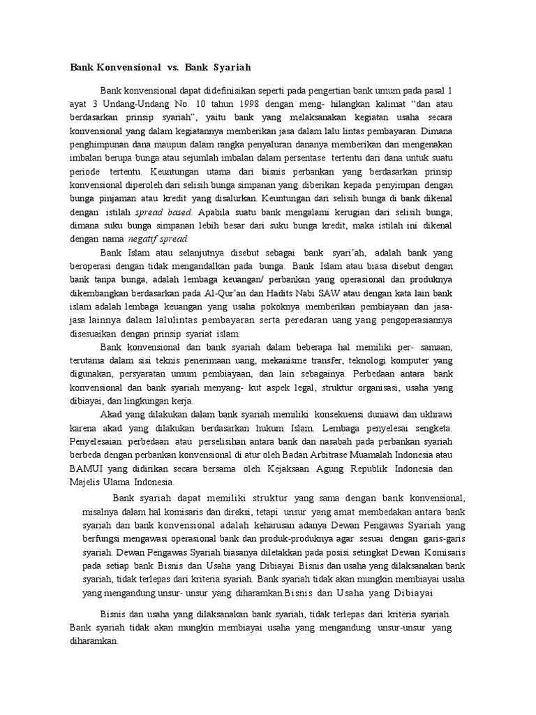 Perbandingan Bank Konvensional dan Syariah | PDF