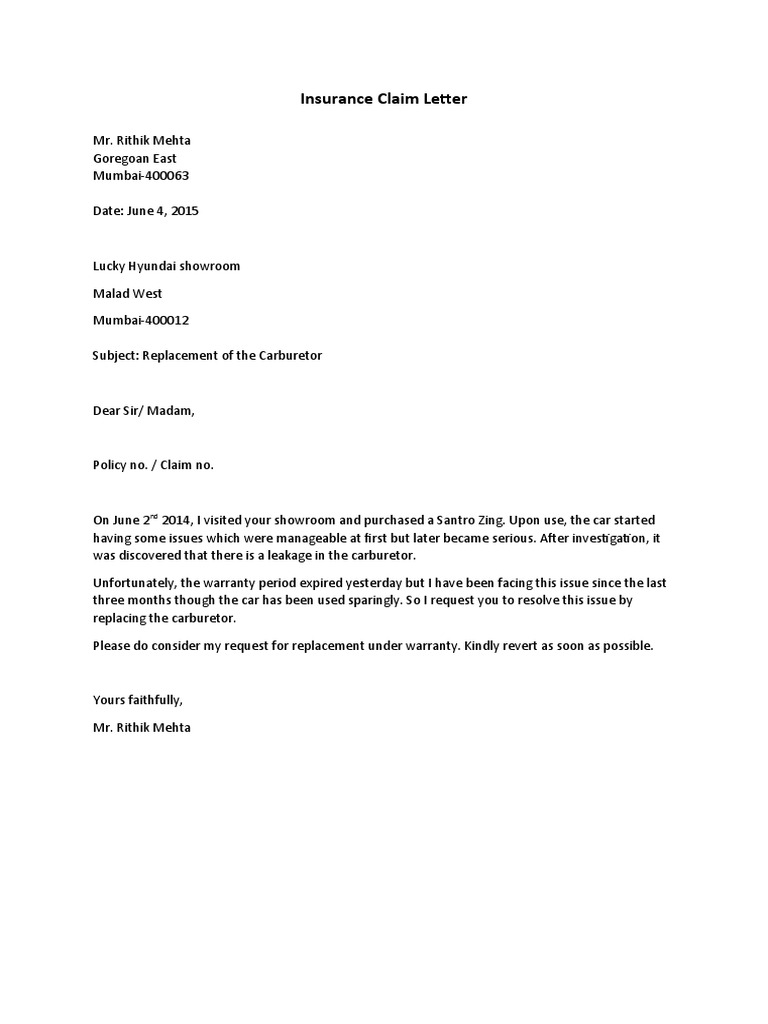 Claim & Response Letter | PDF | Business | Law