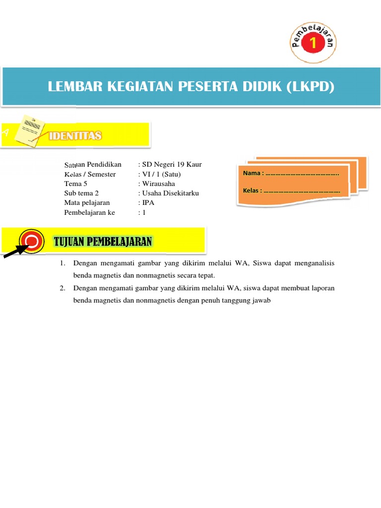 3 LKPD Ipa Kelas 6 Tema 5 Sub Tema 2 PB 1 | PDF