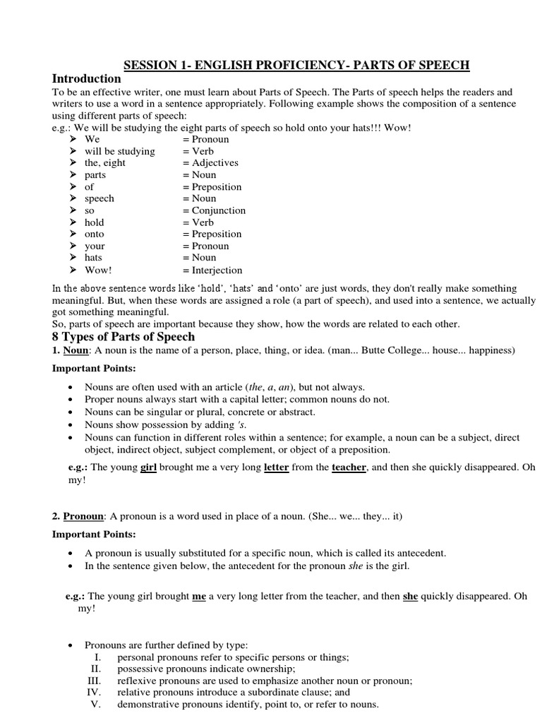 Notes Sessions 1-10 Business Communication | PDF | Part Of Speech | Noun