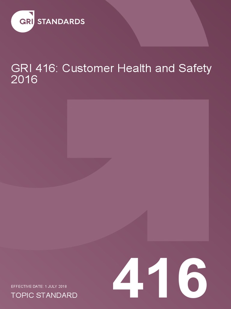 GRI 416 - Customer Health and Safety 2016 | PDF