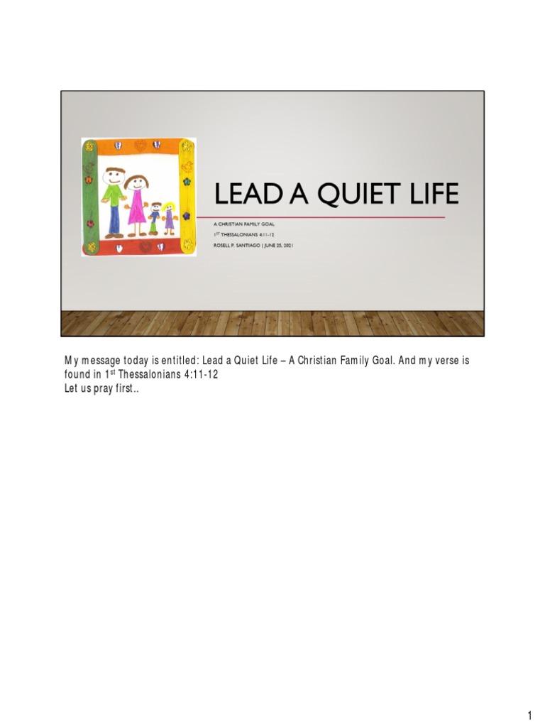 Lead A Quiet Life | PDF | Paul The Apostle | Jesus