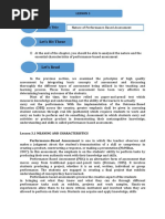 Assessment in Learning 2: Topic: Designing Meaningful Performance-Based ...
