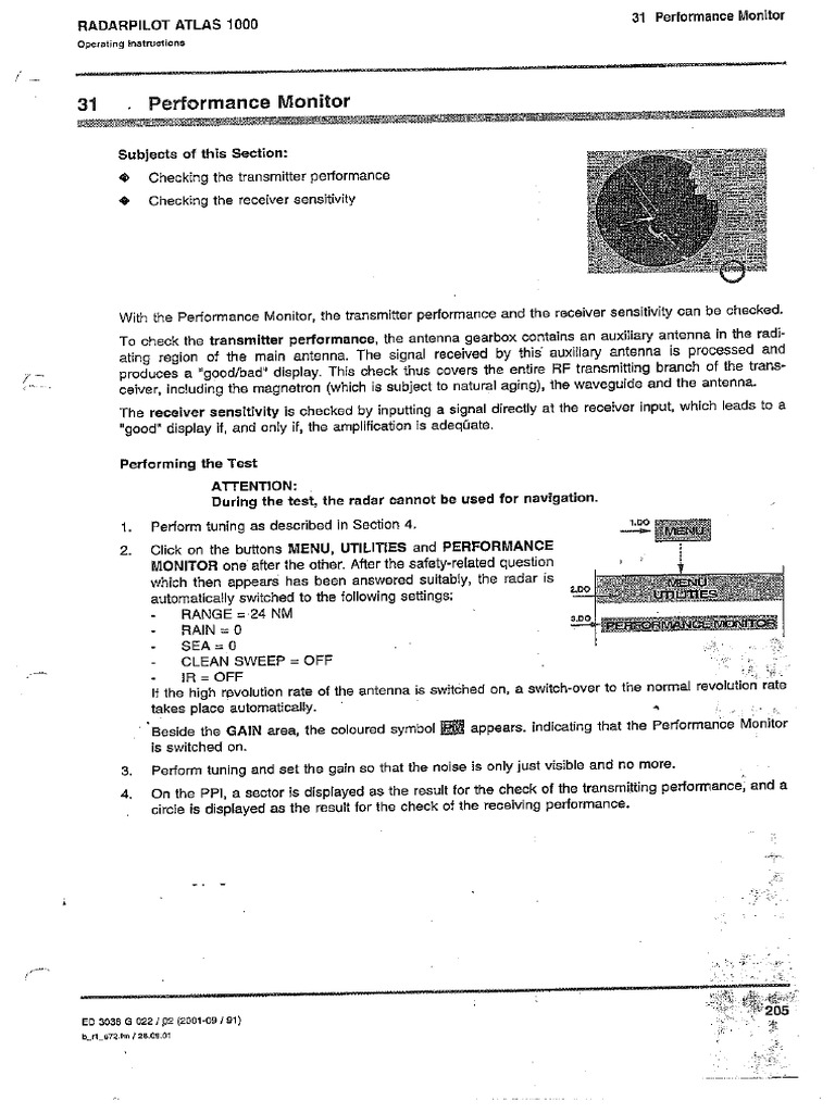 SCR - Atlas-1000 - Radar Performance Monitor (PM) Test | PDF