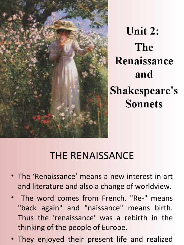 Renaissance and Shakespeare's Sonnets | PDF | William Shakespeare ...