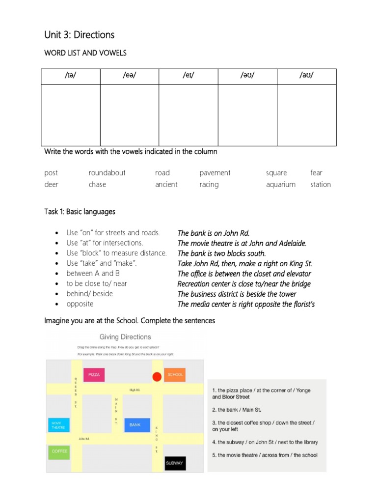 Unit 3 Direction | PDF | Road | Intersection (Road)