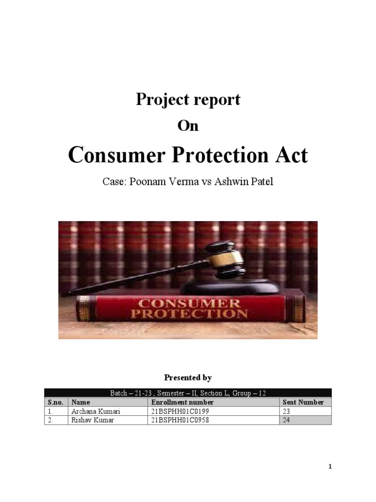 Consumer Protection Act: Project Report | PDF | Lawsuit | Appeal