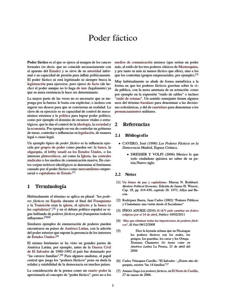 Poder Fáctico | PDF | Teorías políticas | Ciencias Políticas