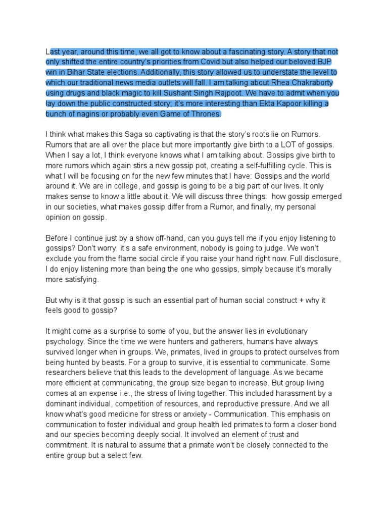 Understanding Gossip vs. Rumor | PDF | Rumor | Psychological Concepts