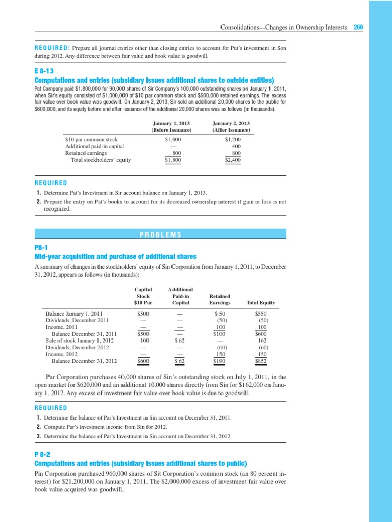 Consolidation Workpaper for Mutually-Held Subsidiaries Par Corporation ...
