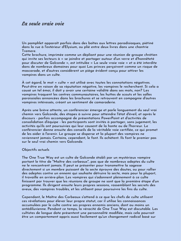 La Seule Vraie Voie | PDF