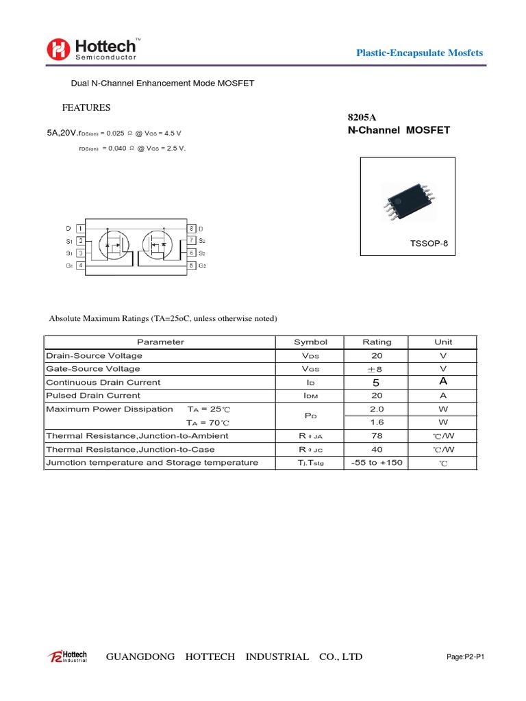 Features: Dual N-Channel Enhancement Mode MOSFET | PDF | Field Effect ...