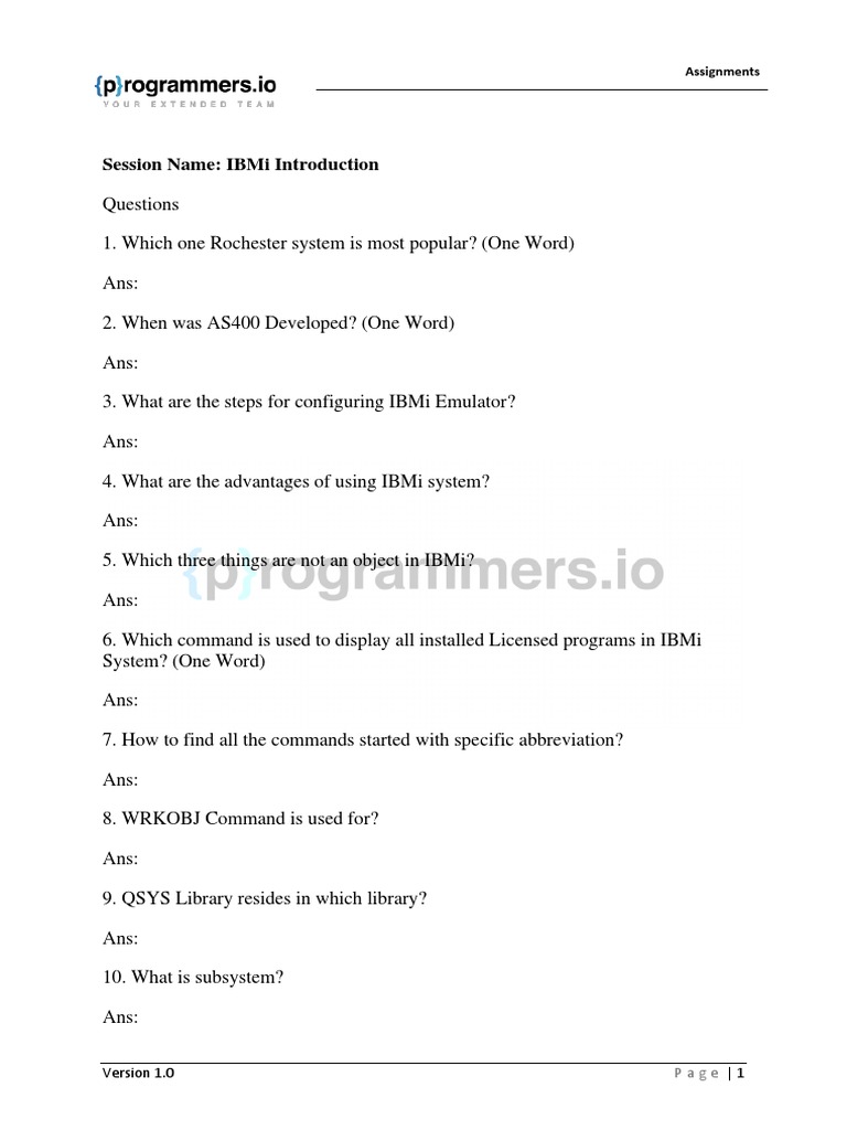IBM i Training Assignment V0.2 | PDF | Sql | Computer Data