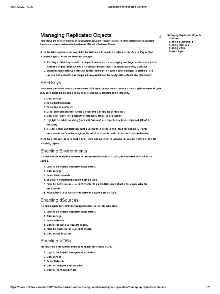 Managing Replicated Objects | PDF | Replication (Computing) | Utility ...