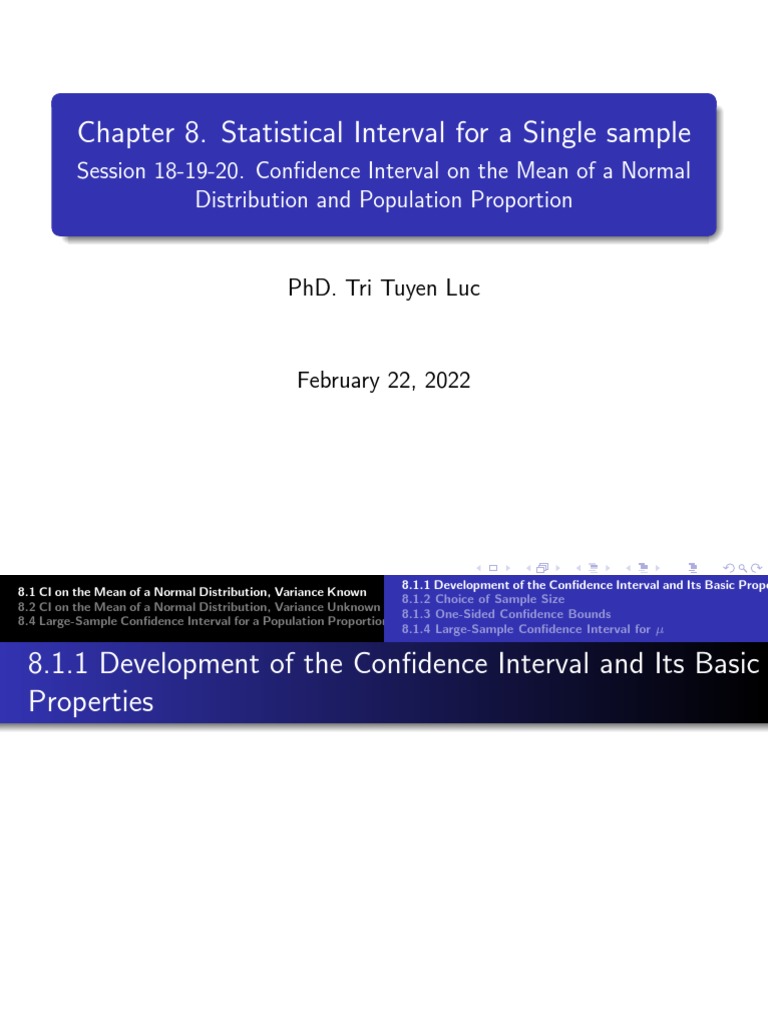 Chapter 8. Statistical Interval For A Single Sample | PDF | Confidence Interval | Sample Size ...