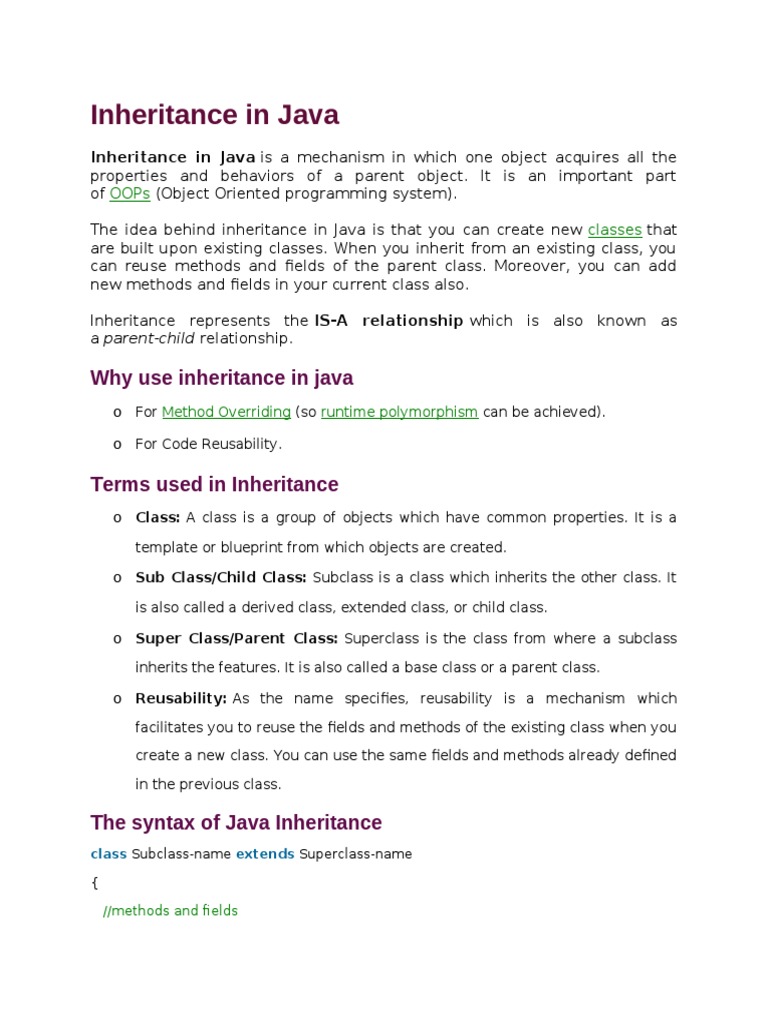 Inheritance and Its Types | PDF | Inheritance (Object Oriented ...