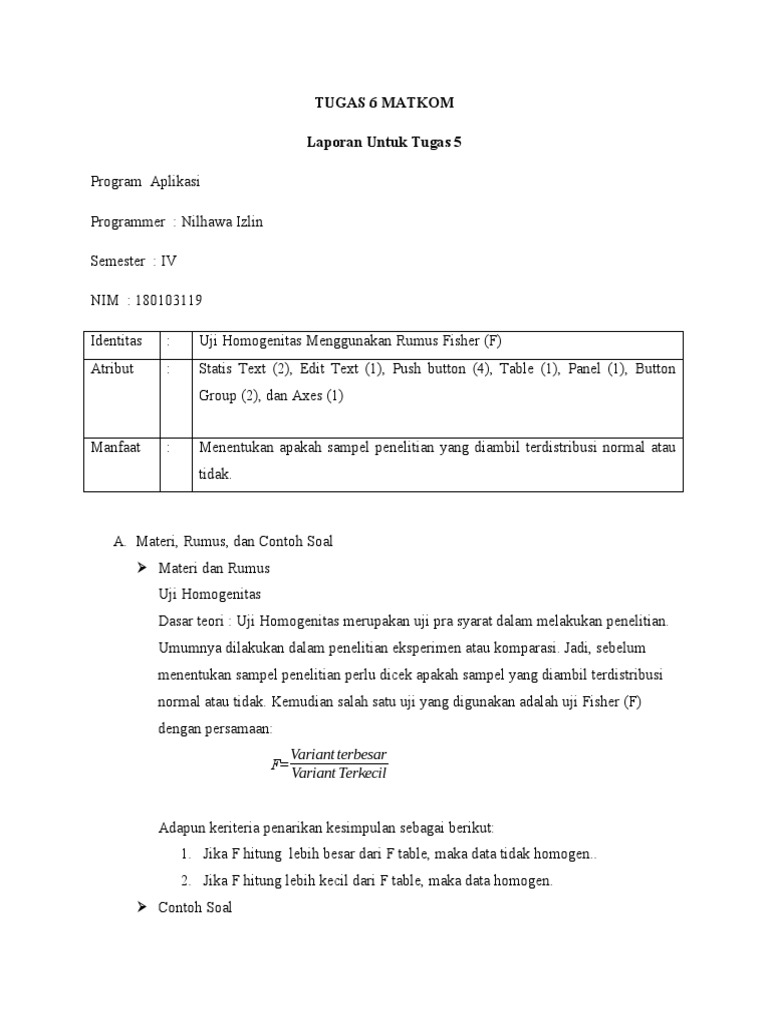 Uji Homogenitas Data dengan Fisher F | PDF