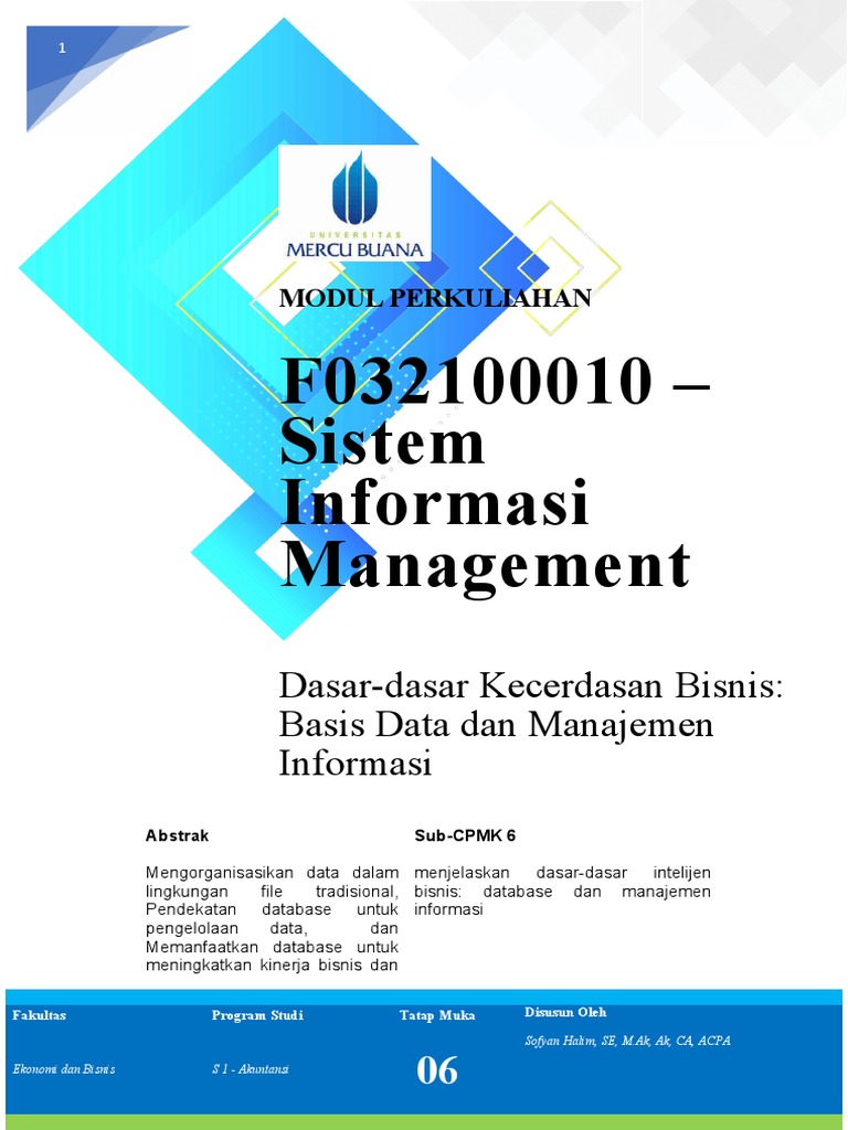 Modul-6-SIM-Dasar-dasar Kecerdasan Bisnis-Basis Data Dan Manajemen Informasi | PDF | Karier ...