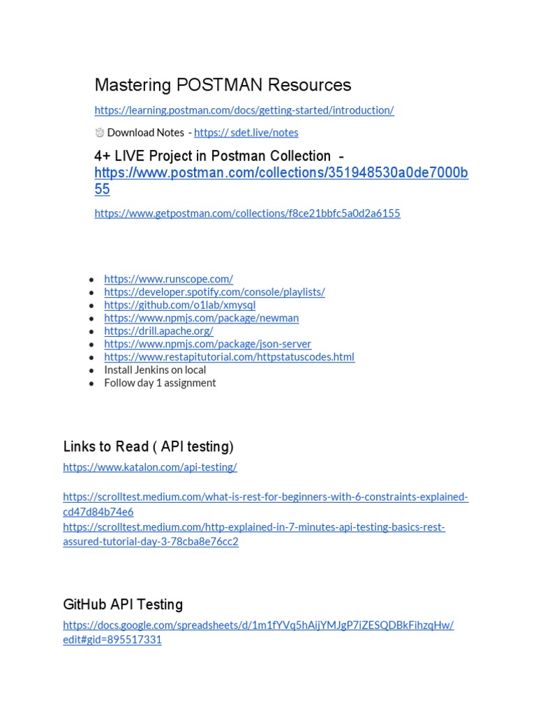 Learning Postman Resources | PDF